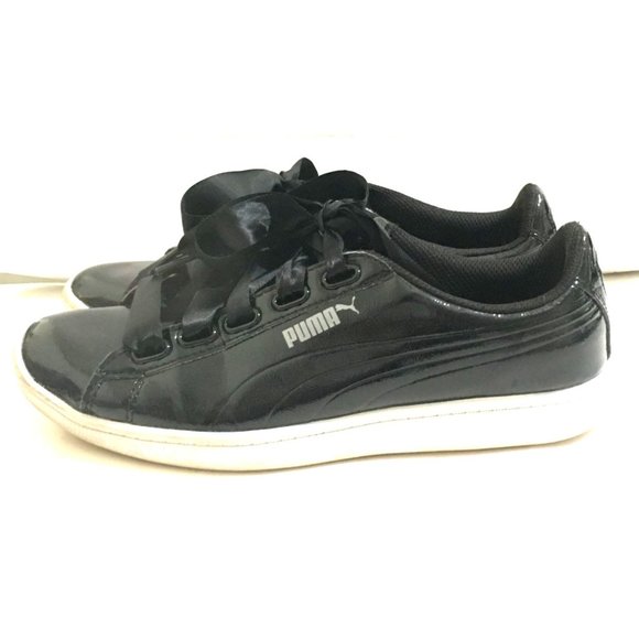 Puma | Shoes | Puma Fcnxf Womens Size 85 Black Ribbon Laces Shiny ...